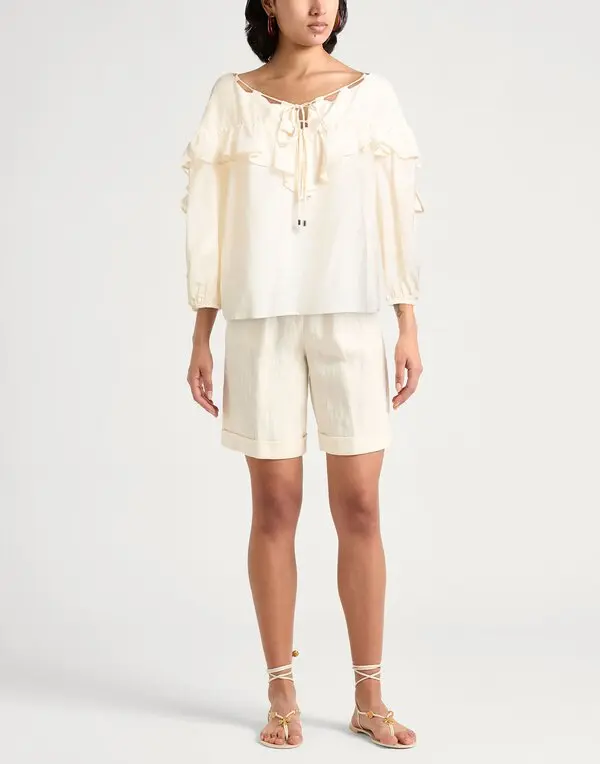Pinko Top In Cotton And Silk - Cream
