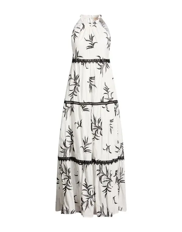 KAOS Cotton-blend Maxi Dress With Lace Trims