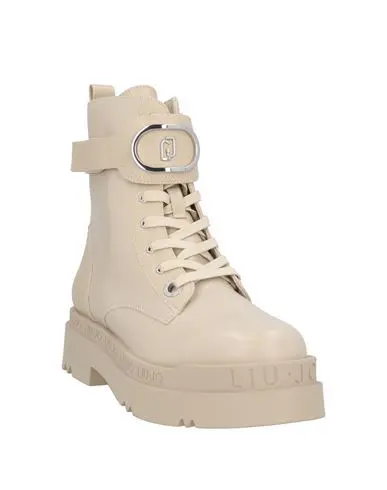 Liu Jo Leather Combat Boots - Beige