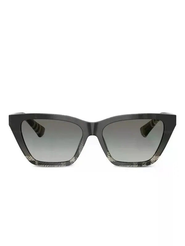 Burberry Check Pattern Cat-eye Sunglasses - Black