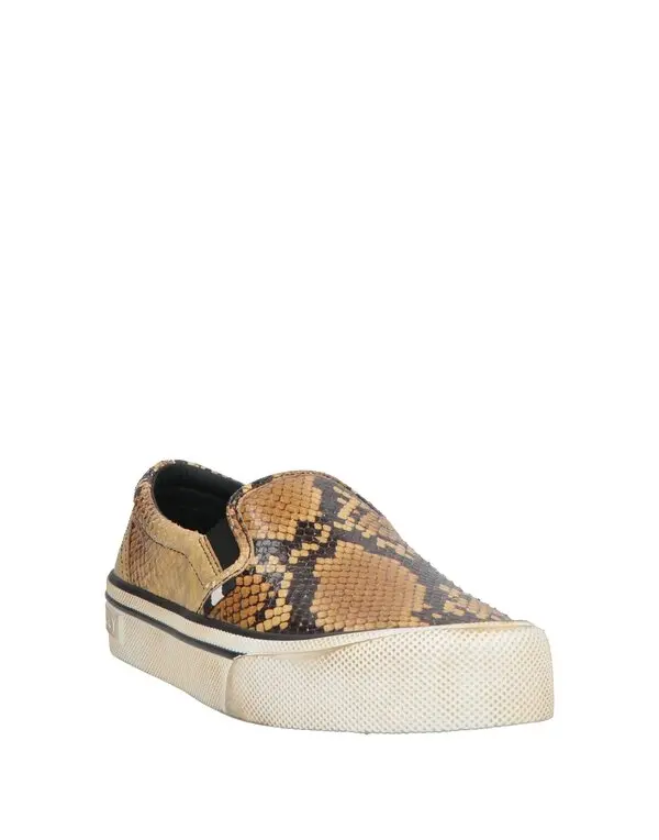 Bally Goat Skin Slip-on Sneakers With Snakeskin Print