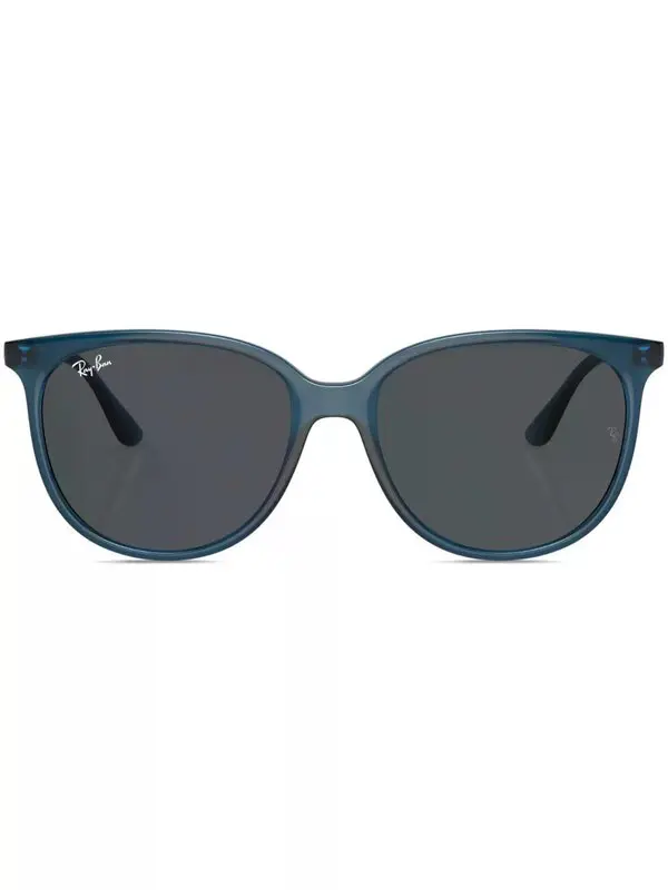 Ray-ban Logo-plaque Square Frame Sunglasses - Blue