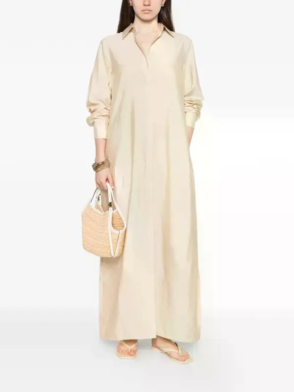 TOTEME Split Collared Maxi Dress - Neutrals