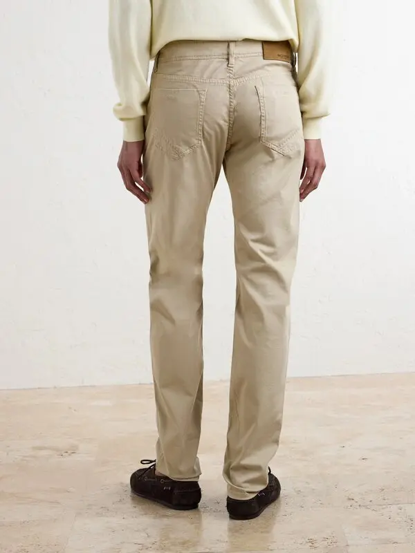 SLOWEAR Slim-fit Stretch Trousers - Neutrals