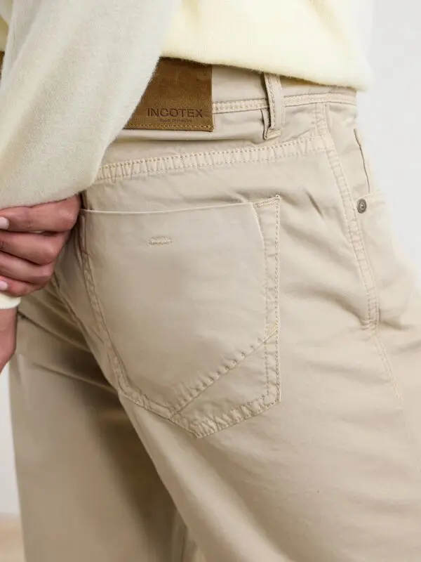 SLOWEAR Slim-fit Stretch Trousers - Neutrals