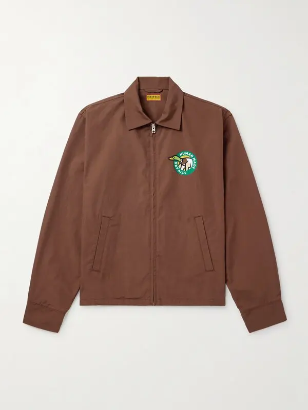 HUMAN MADE Drizzler Logo-print Canvas Jacket - Brown