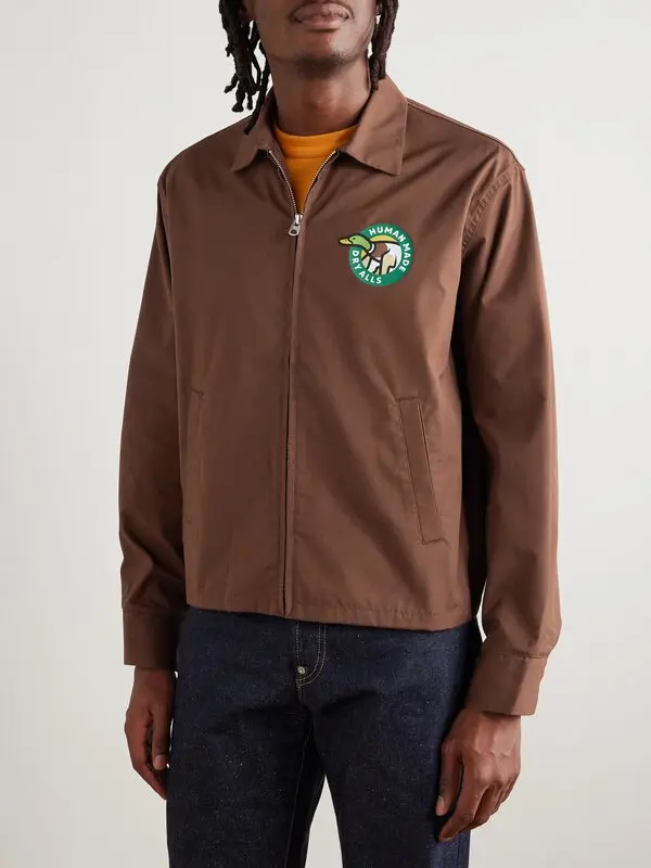 HUMAN MADE Drizzler Logo-print Canvas Jacket - Brown