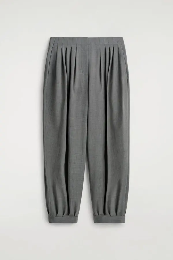 Cos Pleated Wool-blend Balloon-leg Pants