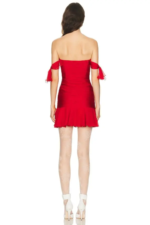 valentino ruched mini dress Cut Out Mini Dress