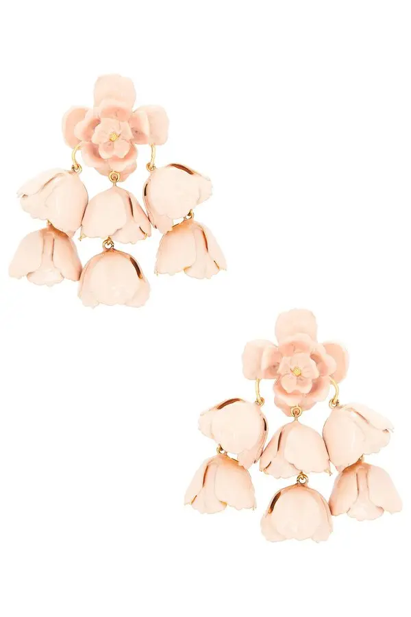 Chloé Rose Dangle Earrings - Apricot Pink