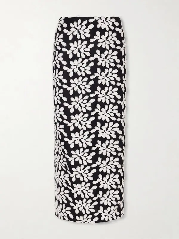 DESTREE Monica Embroidered Midi Skirt