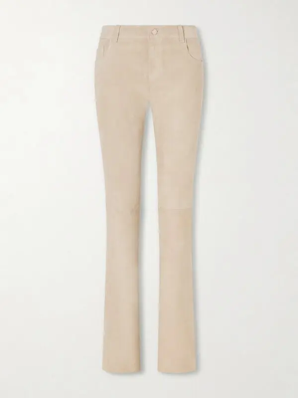 Stouls Pawlonia Suede Flared Pants - Gray
