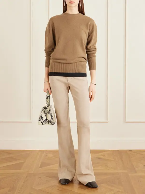 Stouls Pawlonia Suede Flared Pants - Gray
