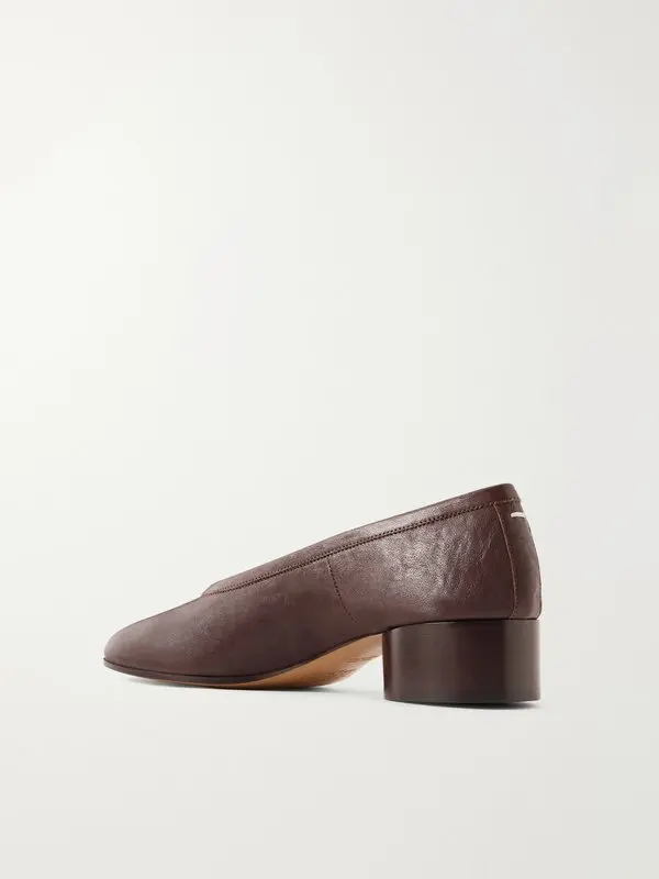 MAISON MARGIELA Tabi Leather Ballerina Pumps - Brown