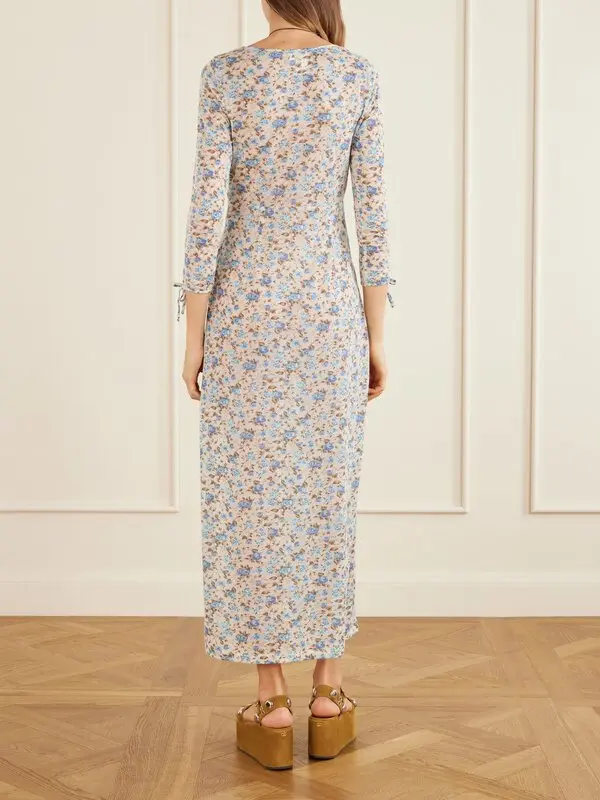 Anna Sui Floral-print Jersey Midi Dress