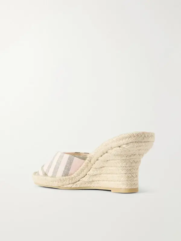 Burberry Lf Mews Check Espadrille Mules