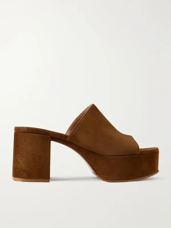 GIANVITO ROSSI Suede Platform Mules
