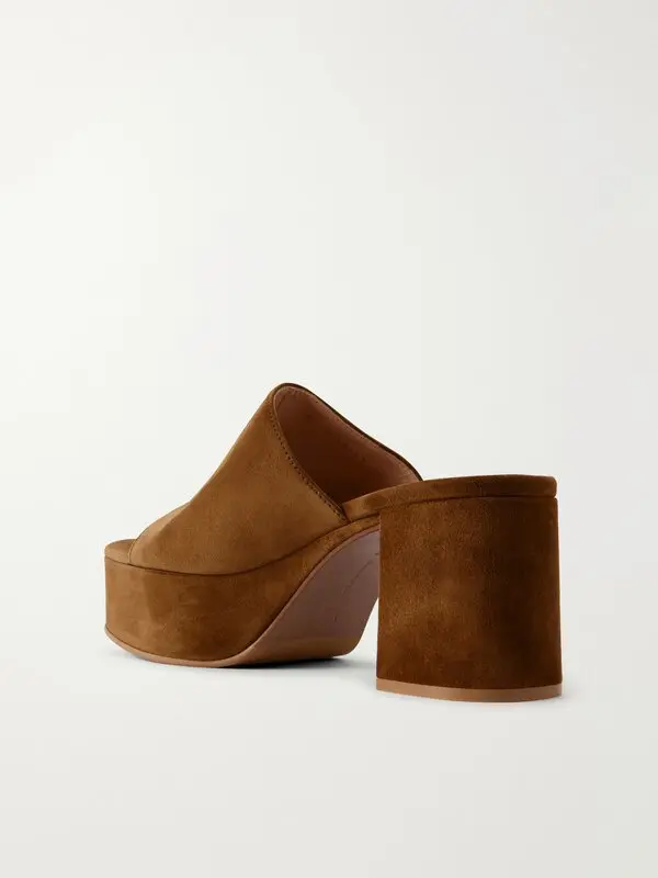 GIANVITO ROSSI Suede Platform Mules