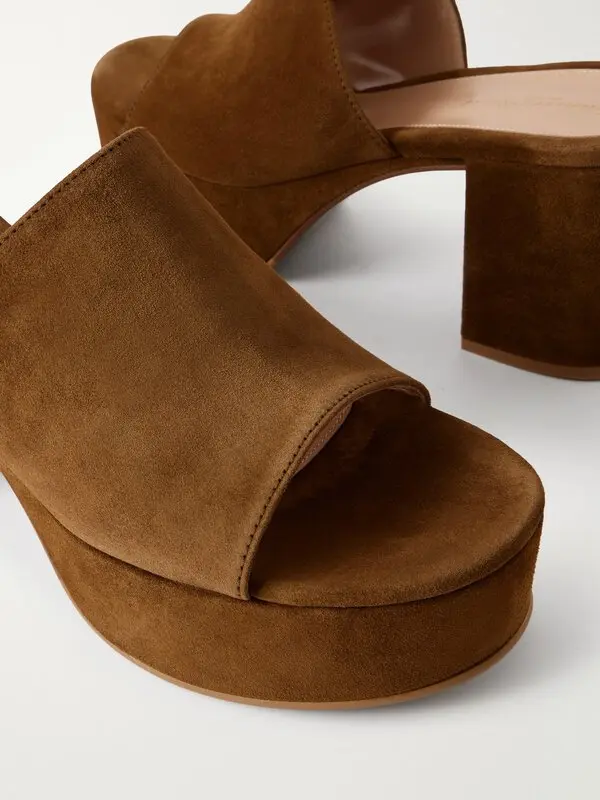 GIANVITO ROSSI Suede Platform Mules