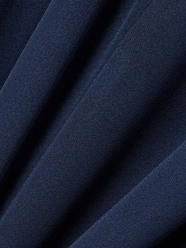 LANVIN Draped Satin-trimmed Crepe Maxi Dress