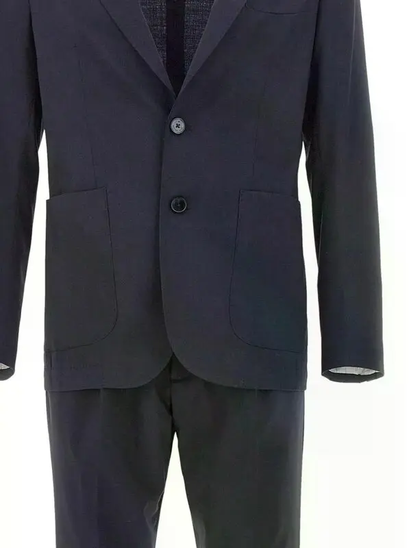 MANUEL RITZ Patch-pocket Logo-pin Suit - Blue