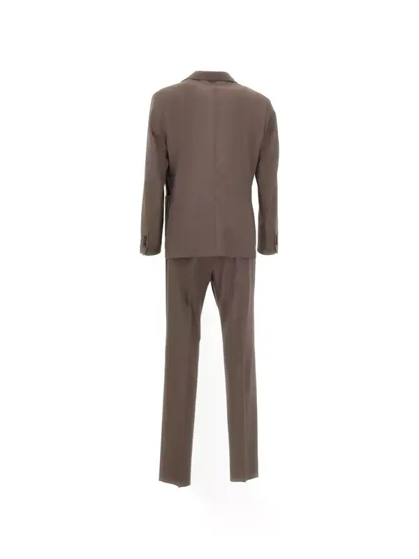 MANUEL RITZ Logo-pin Patch-pocket Suit - Brown