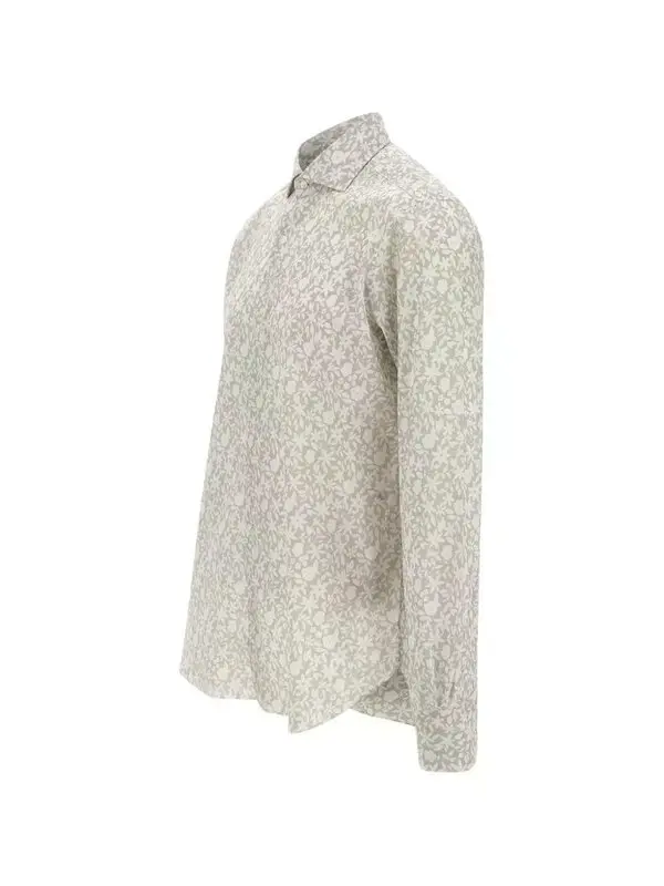 BARBA NAPOLI Floral-print Button-fastening Shirt - Grey