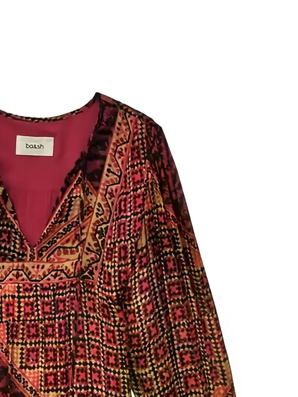 Ba&sh Geometric Print V-neck Dress