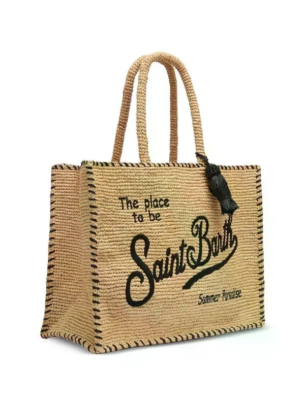 MC2 SAINT BARTH Collette Raffia Tote Bag - Neutrals
