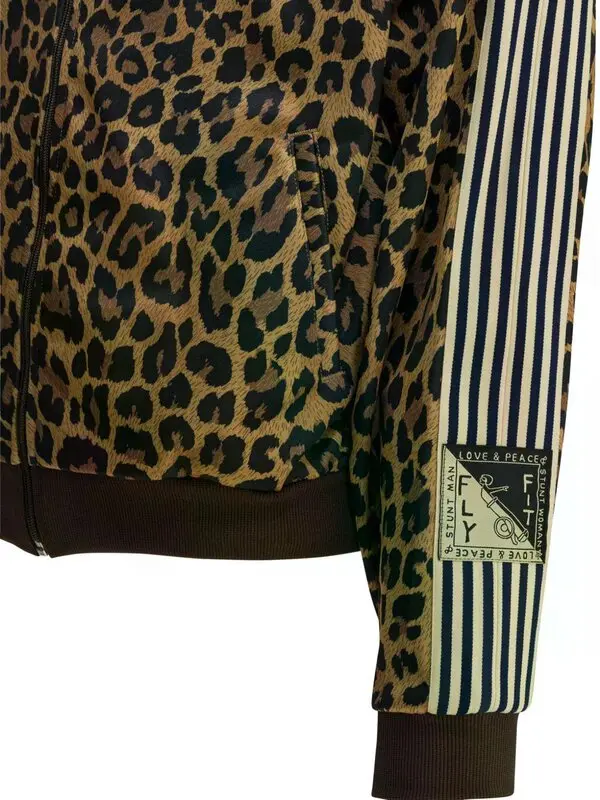 Kapital Leopard Pattern Zip Up Sweatshirt