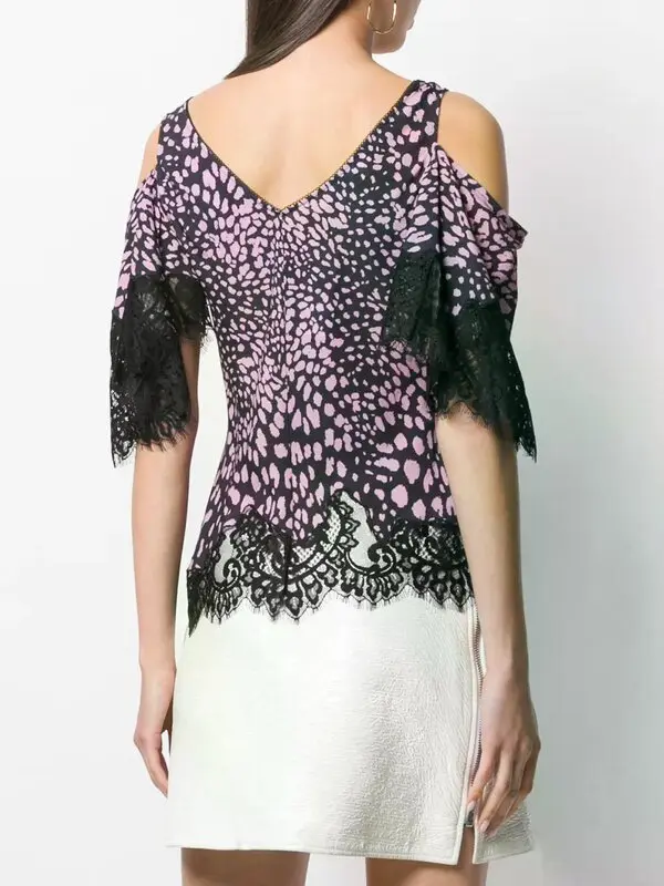 Alexander McQueen Cold-shoulder Printed Top