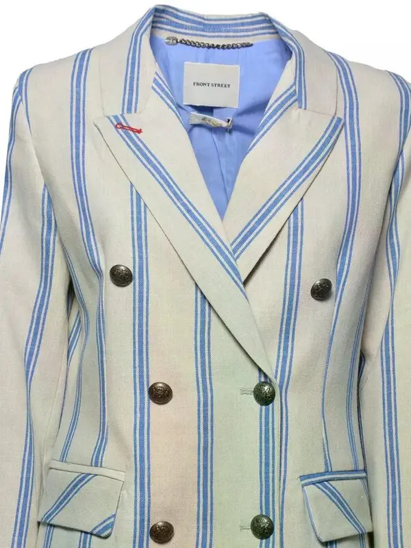 FRONT STREET 8 Striped Double-breasted Blazer