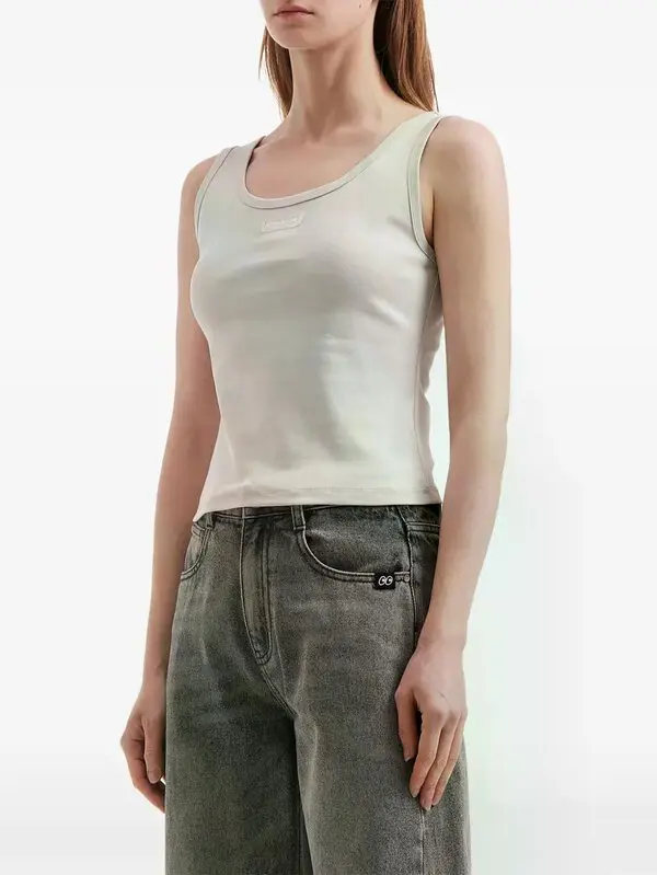MINI CREAM Logo-patch Sleeveless Top