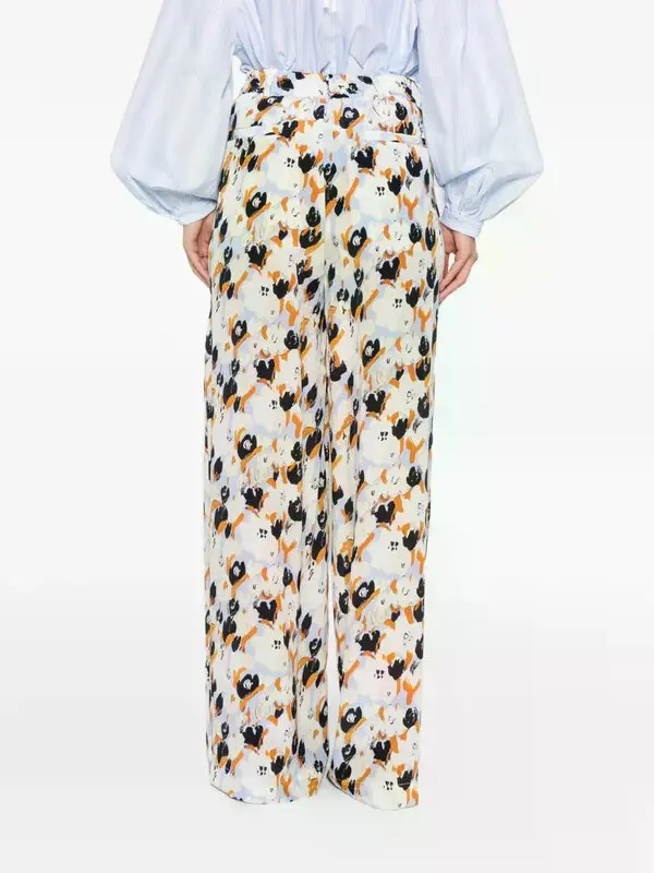 Marni Floral Print Wide Leg Trousers