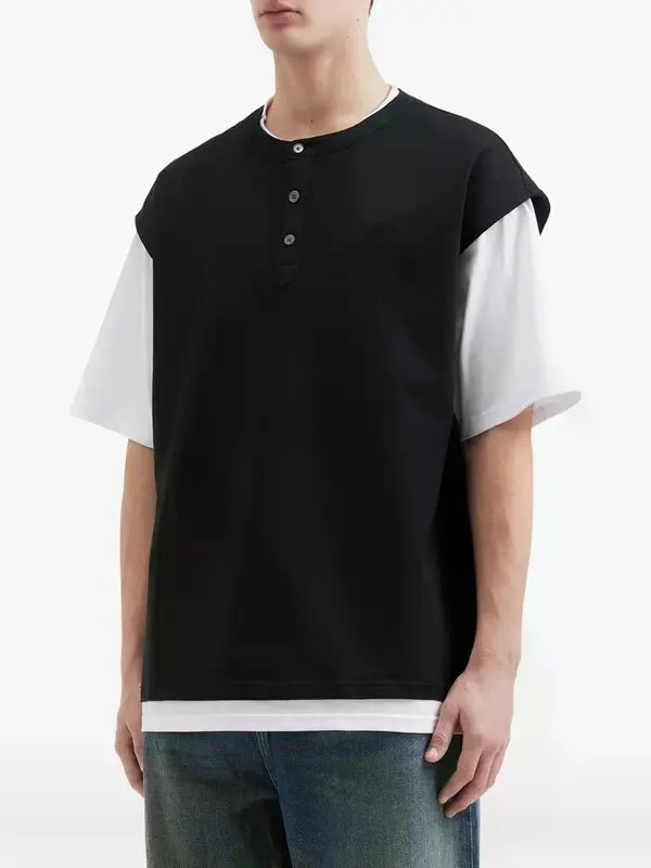 MUSIUM DIV. Button Layered T-shirt