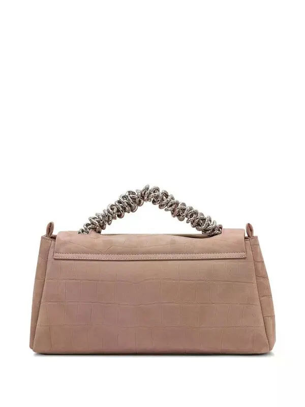 Orciani Croc-effect Tote Bag With Twisted Handle - Neutrals