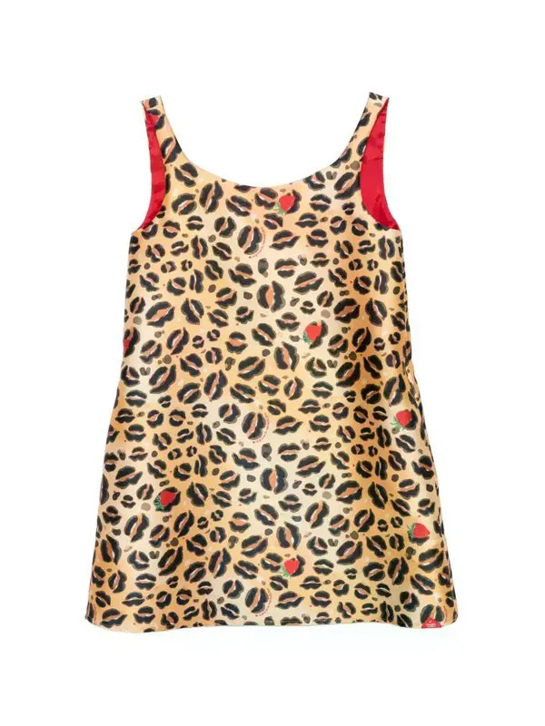 ALESSANDRO ENRIQUEZ Animal Print Sleeveless Dress - Neutrals