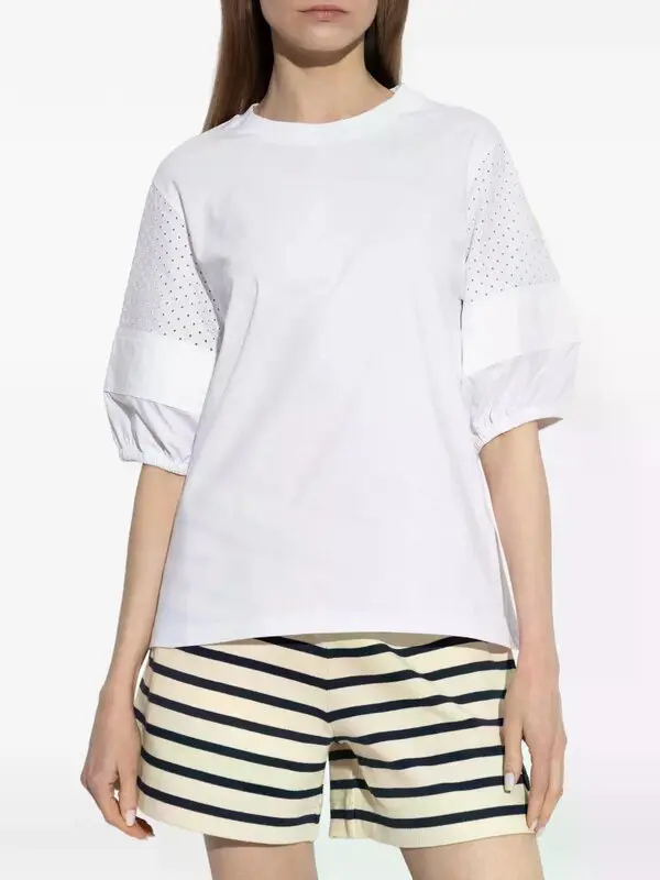 Moncler T-shirt With Eyelet Details - White