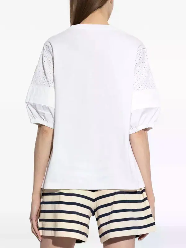 Moncler T-shirt With Eyelet Details - White