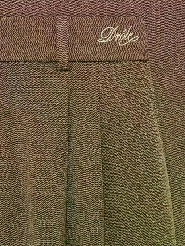 Drole De Monsieur Herringbone-pattern Shorts