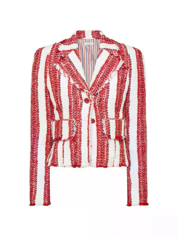 Thom Browne Ribbon Tweed Cropped Jacket