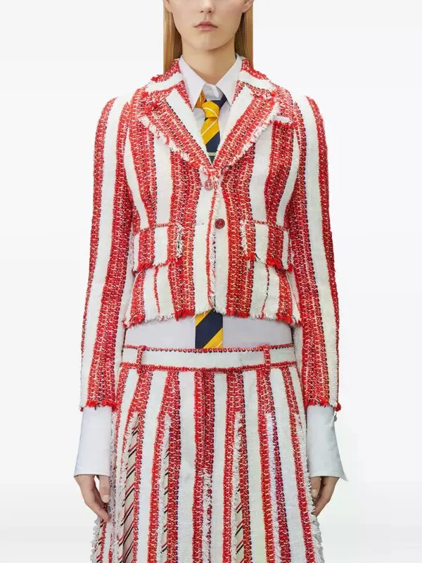 Thom Browne Ribbon Tweed Cropped Jacket