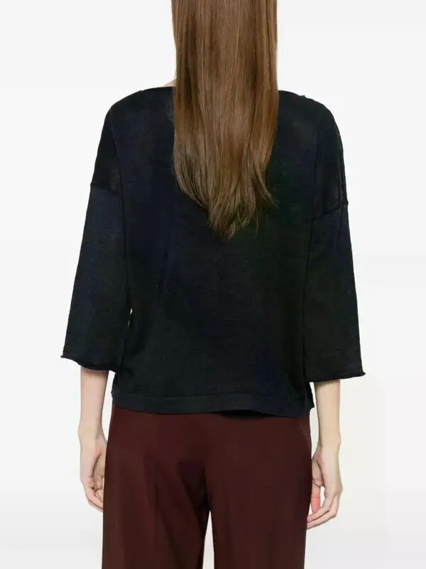 ROBERTO COLLINA Boat Neck Jumper - Blue