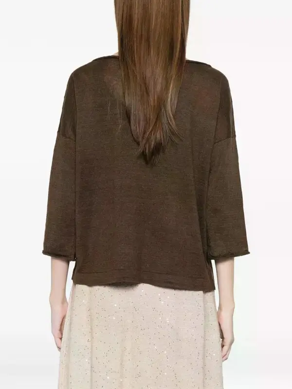 ROBERTO COLLINA Boat Neck Knitwear - Brown