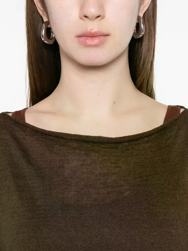 ROBERTO COLLINA Boat Neck Knitwear - Brown