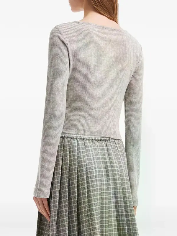 TOUT A COUP Drawstring Square-neck Top - Neutrals