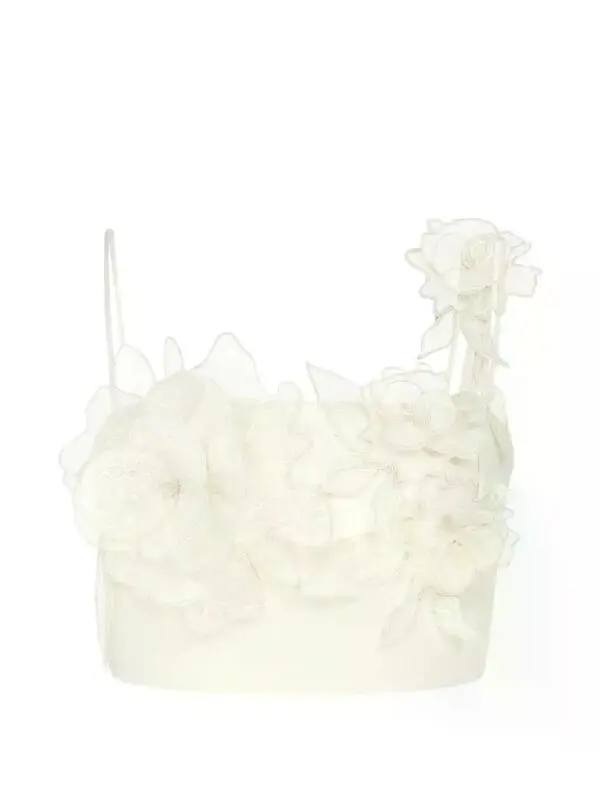 David Koma Floral Appliqué Cropped Top
