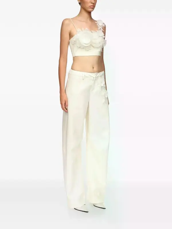 David Koma Floral Appliqué Cropped Top