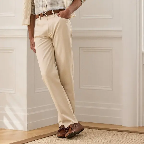 Ralph Lauren Straight Fit Cotton-linen Jean - Limestone