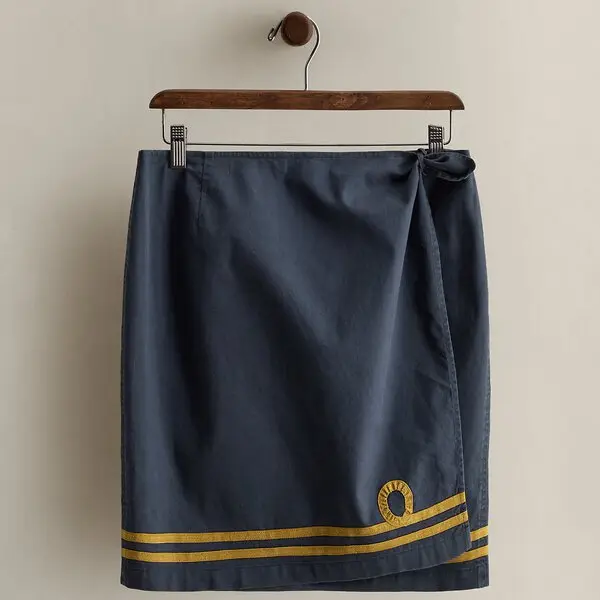 Ralph Lauren C. 1990 Cotton Wrap Skirt - Blue